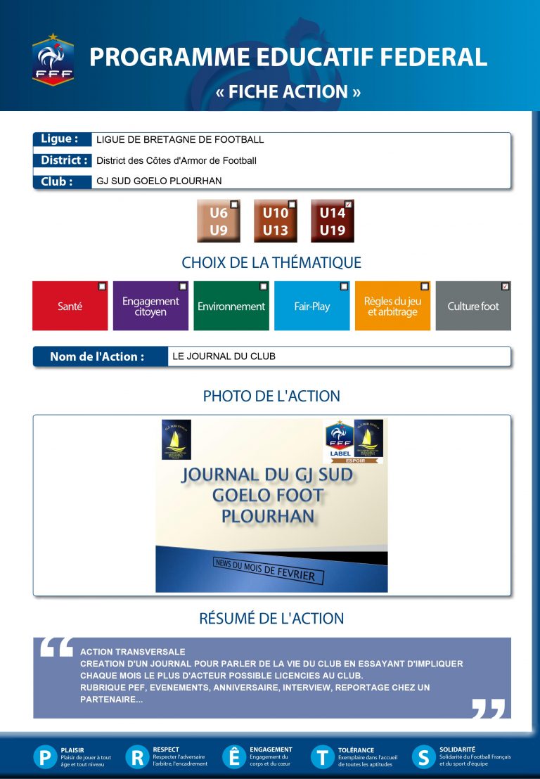 « PEF du mois » – février 2020 – LIGUE BRETAGNE DE FOOTBALL