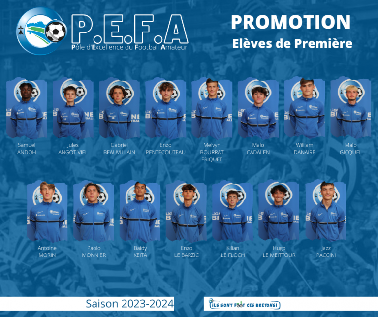 PEFA : présentation du Pôle Masculin 2023-2024 – LIGUE BRETAGNE DE FOOTBALL