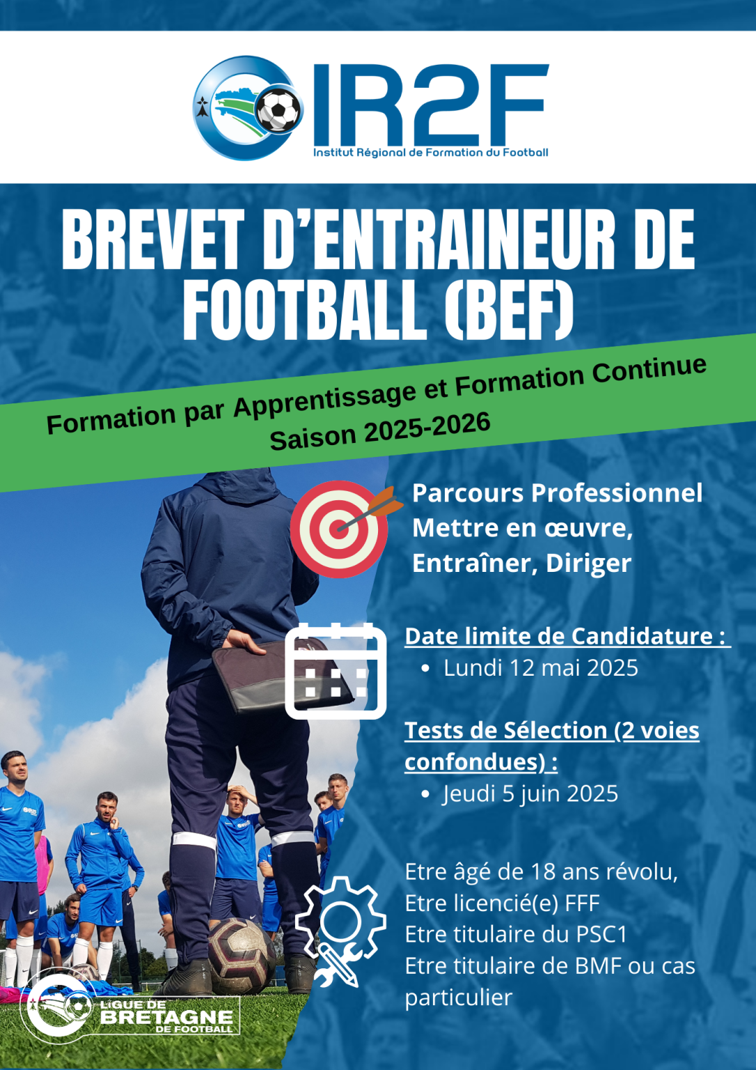 BMF et BEF : ouverture des candidatures ! – LIGUE BRETAGNE DE FOOTBALL